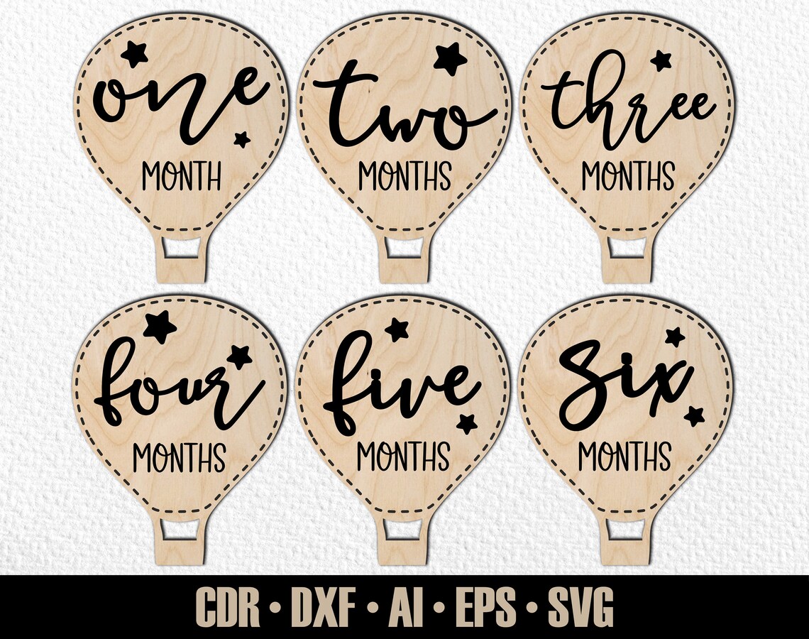 12 Monthly Baby Milestones SVG. Set From Months to One Year. Photo ...