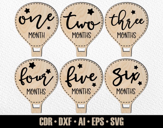 12 Monthly Baby Milestones SVG. Set From Months to One Year. - Etsy