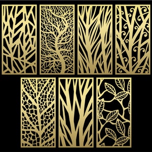 Nature Panel Templates SVG Set #38. Natural Tree Room Dividers. 7 ...