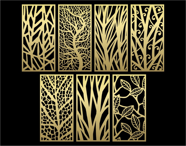 Nature Panel Templates SVG Set #38. Natural Tree Room Dividers. 7 ...