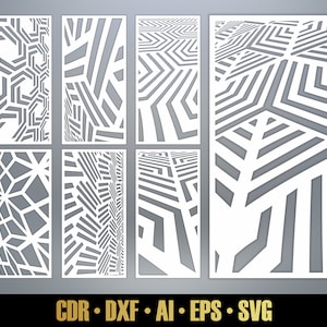 Several Distorted Patterns SVG. Panel Templates. 7 Vector Files, for ...