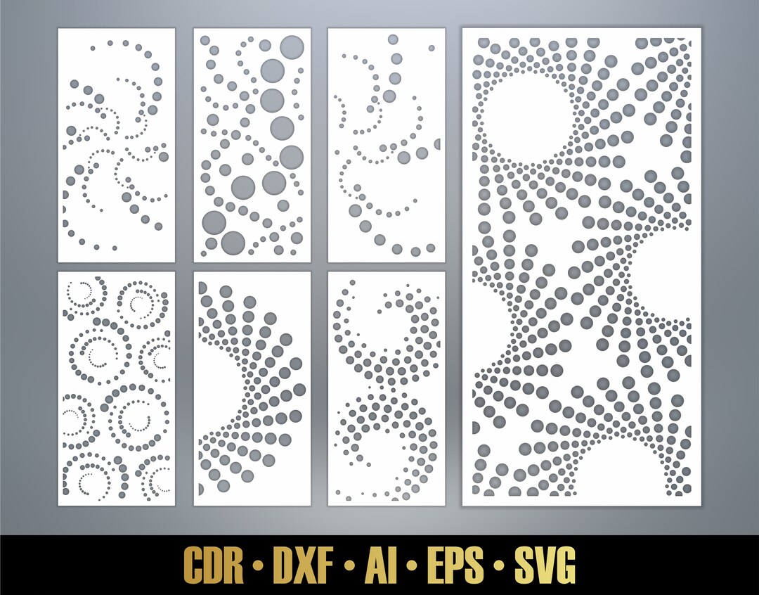 Abstract Patterns Panel Templates SVG Set #40. 7 Vector Files, for ...