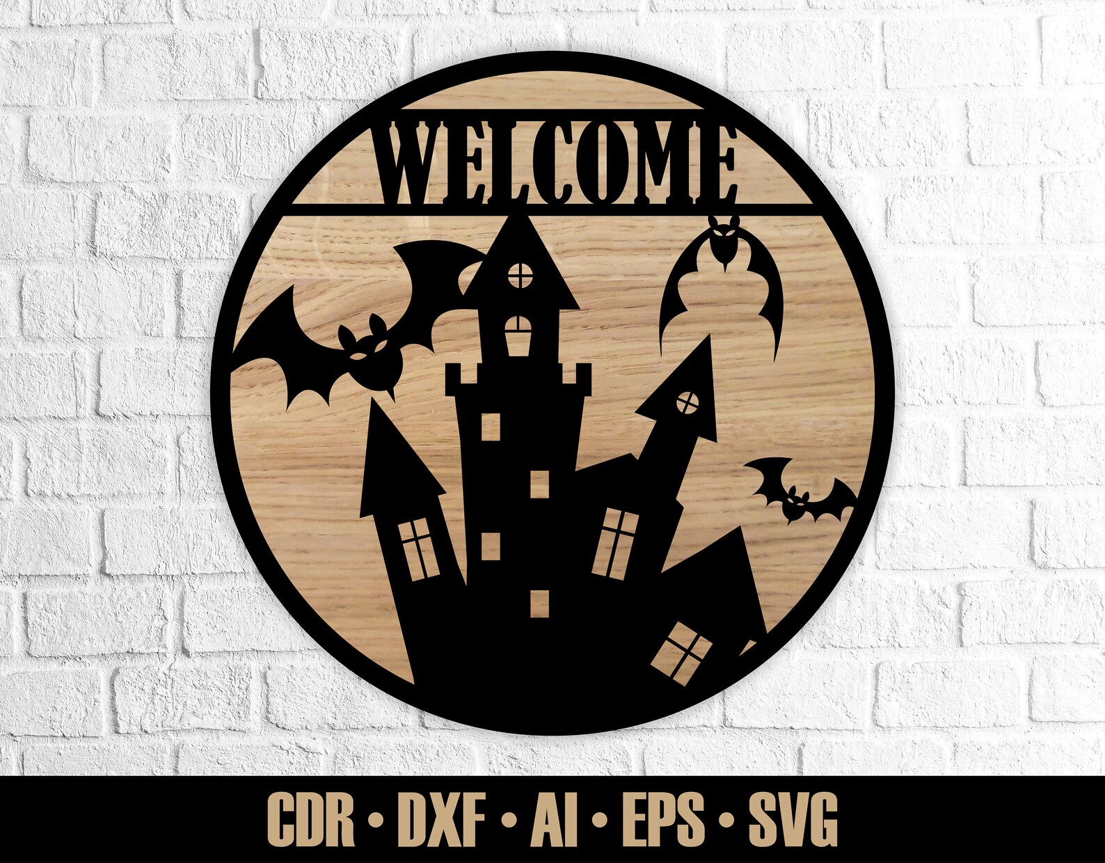 Welcome Castle Halloween Door Sign SVG. Halloween Laser Cut Files ...