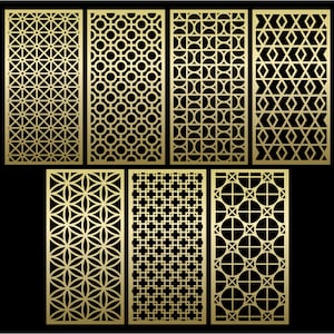 Geometric Patterns Panel Templates SVG Set #57. 7 Vector Files, for ...