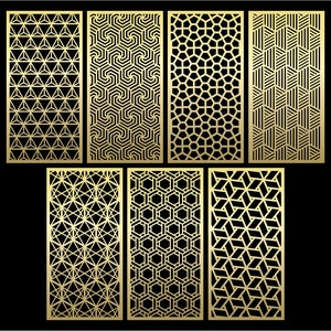 Geometric Patterns Panel Templates SVG Set #46. 7 Vector Files, for ...