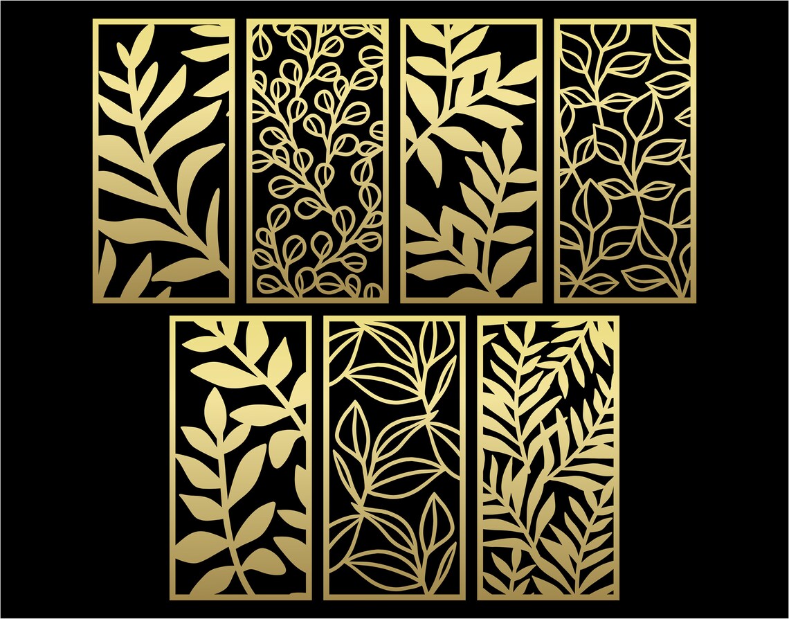 Floral Patterns Panel Templates SVG Set 34. 7 Vector Laser - Etsy