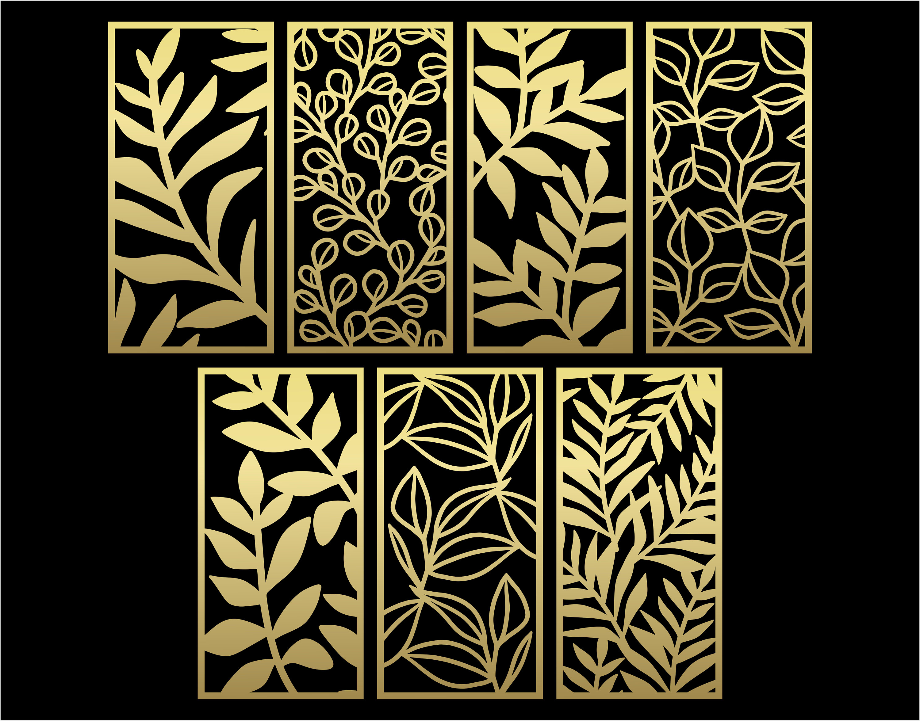 Floral Patterns Panel Templates SVG Set 34. 7 Vector Laser - Etsy Australia