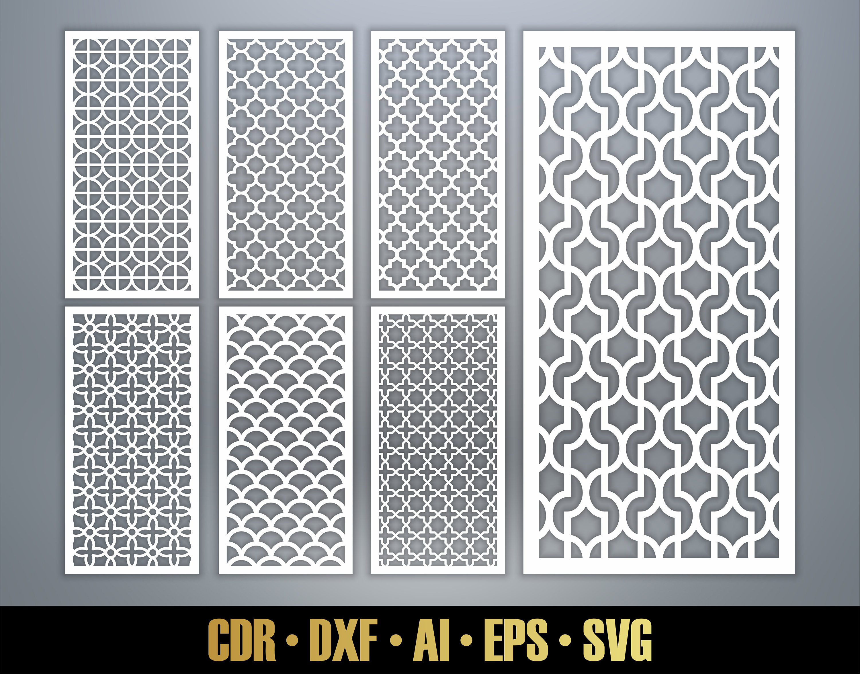 Arabic Panel Templates SVG. Moroccan Style Arabic Room Divider SVG 7 ...
