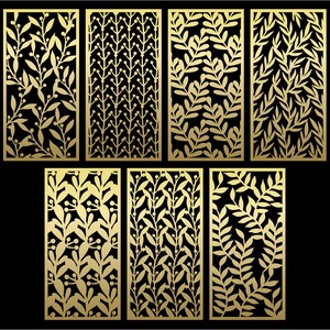 Floral Patterns Panel Templates SVG Set #28. 7 Vector Laser Cutting ...