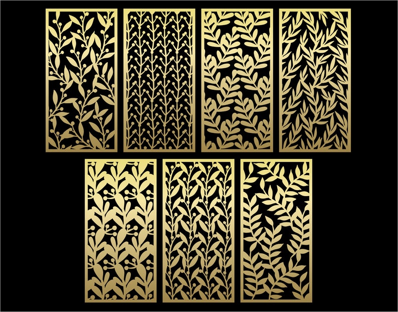 Floral Patterns Panel Templates SVG Set 28. 7 Vector Laser - Etsy UK