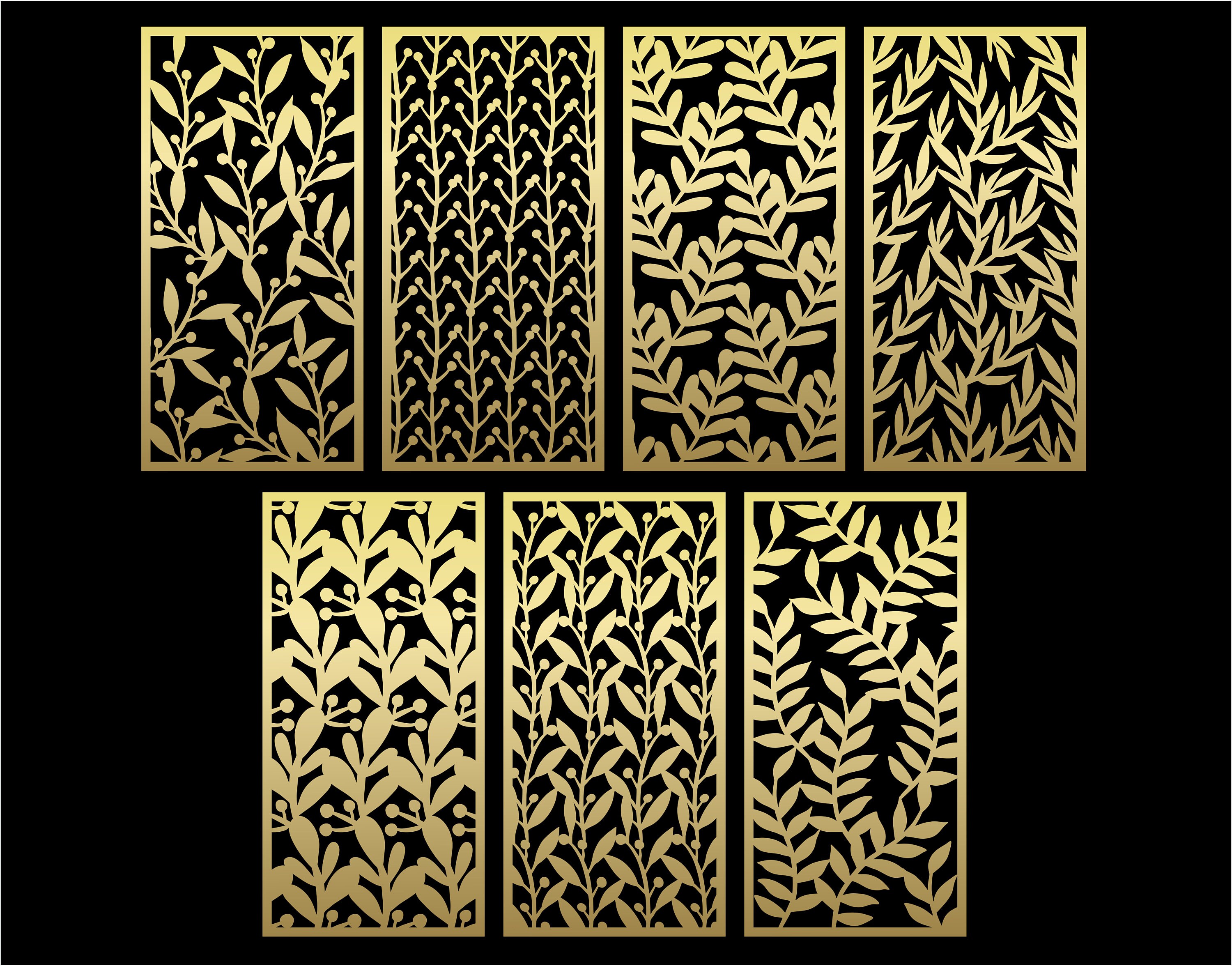 Floral Patterns Panel Templates SVG Set 28. 7 Vector Laser - Etsy UK