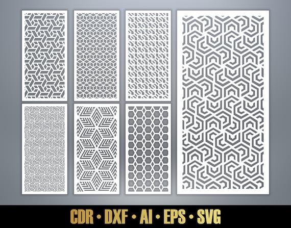 Geometric Patterns Panel Templates SVG Set 2. 7 Vector Files | Etsy