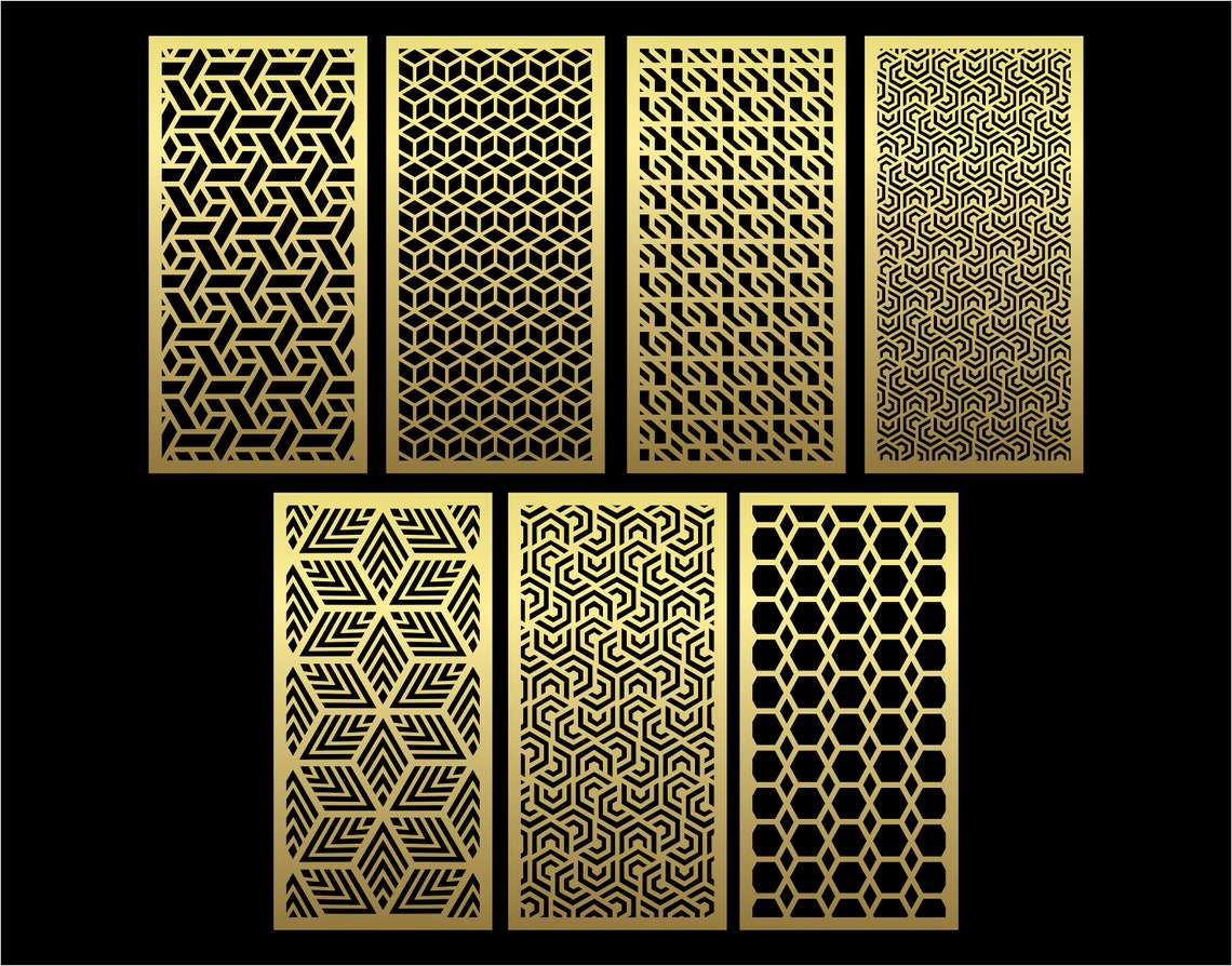 Geometric Patterns Panel Templates SVG Set 2. 7 Vector Files | Etsy