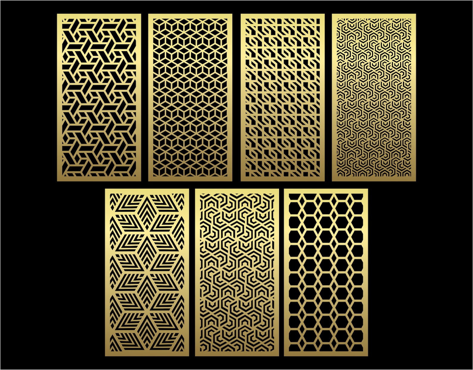 Geometric Patterns Panel Templates SVG Set 2. 7 Vector Files | Etsy