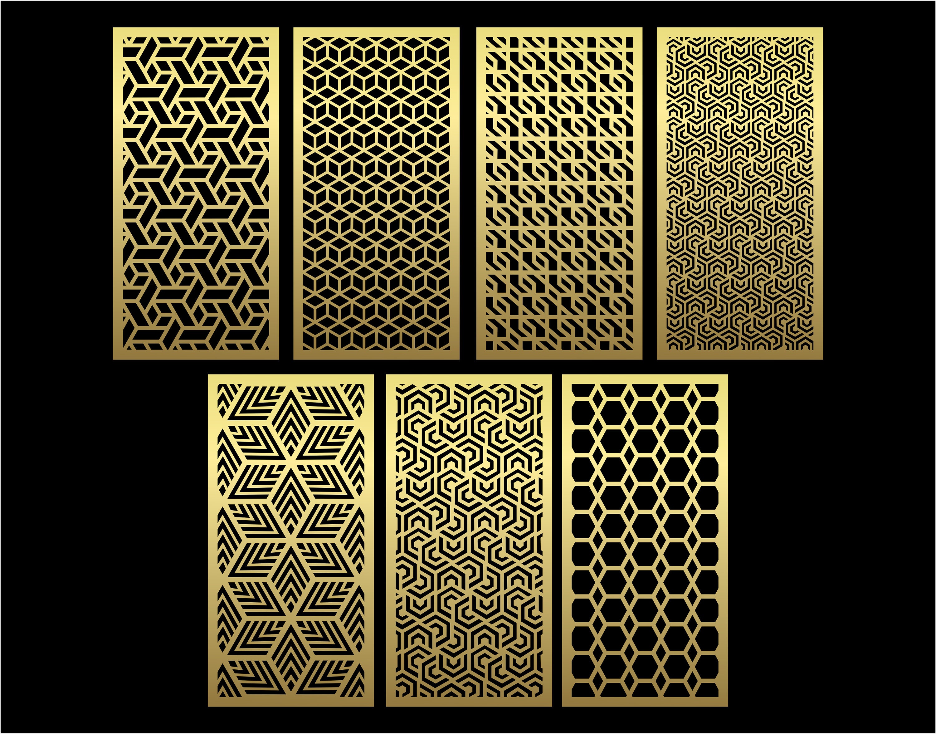 Geometric Patterns Panel Templates SVG Set 2. 7 Vector Files - Etsy