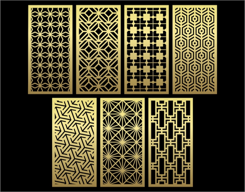 Geometric Patterns Panel Templates SVG Set 17. 7 Vector - Etsy