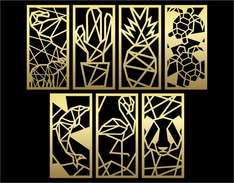 Geometric Low Poly Animals Panel Templates SVG. 7 Vector - Etsy