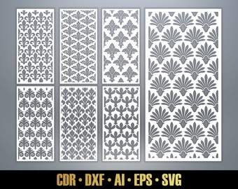 Floral Patterns Panel Templates SVG Set 34. 7 Vector Laser - Etsy