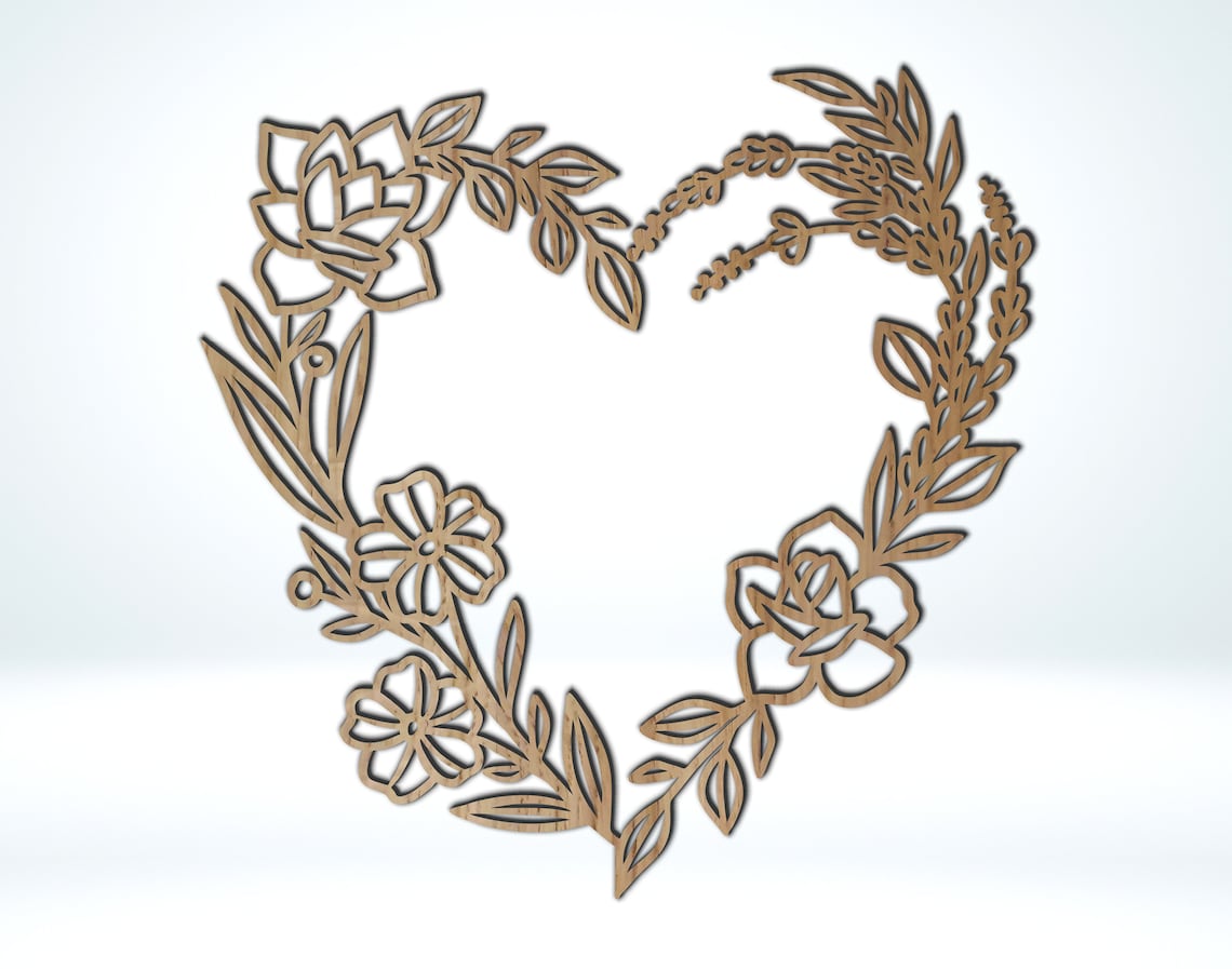 Floral Heart SVG Flowers SVG Floral SVG Heart for - Etsy