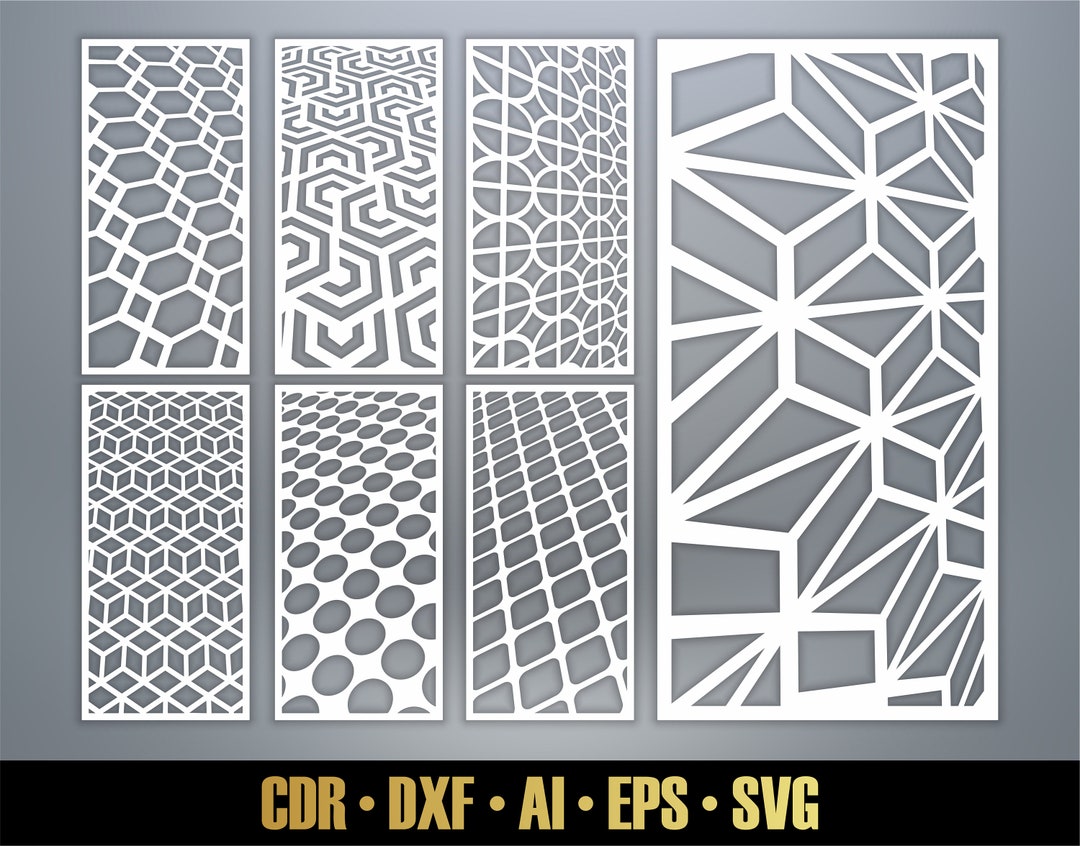 Several Distorted Patterns SVG. Panel Templates. 7 Vector Files, for ...