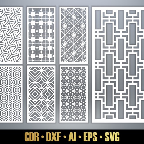 Geometric Patterns Panel Templates SVG Set 23. 7 Vector - Etsy