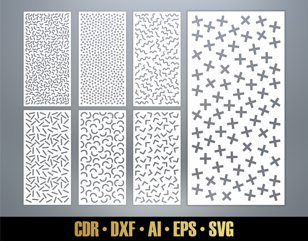 Geometric Patterns Panel Templates SVG Set #45. 7 Vector Files, for ...