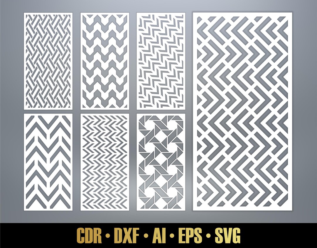 Geometric Patterns Panel Templates SVG Set #70. 7 Vector Files, for ...