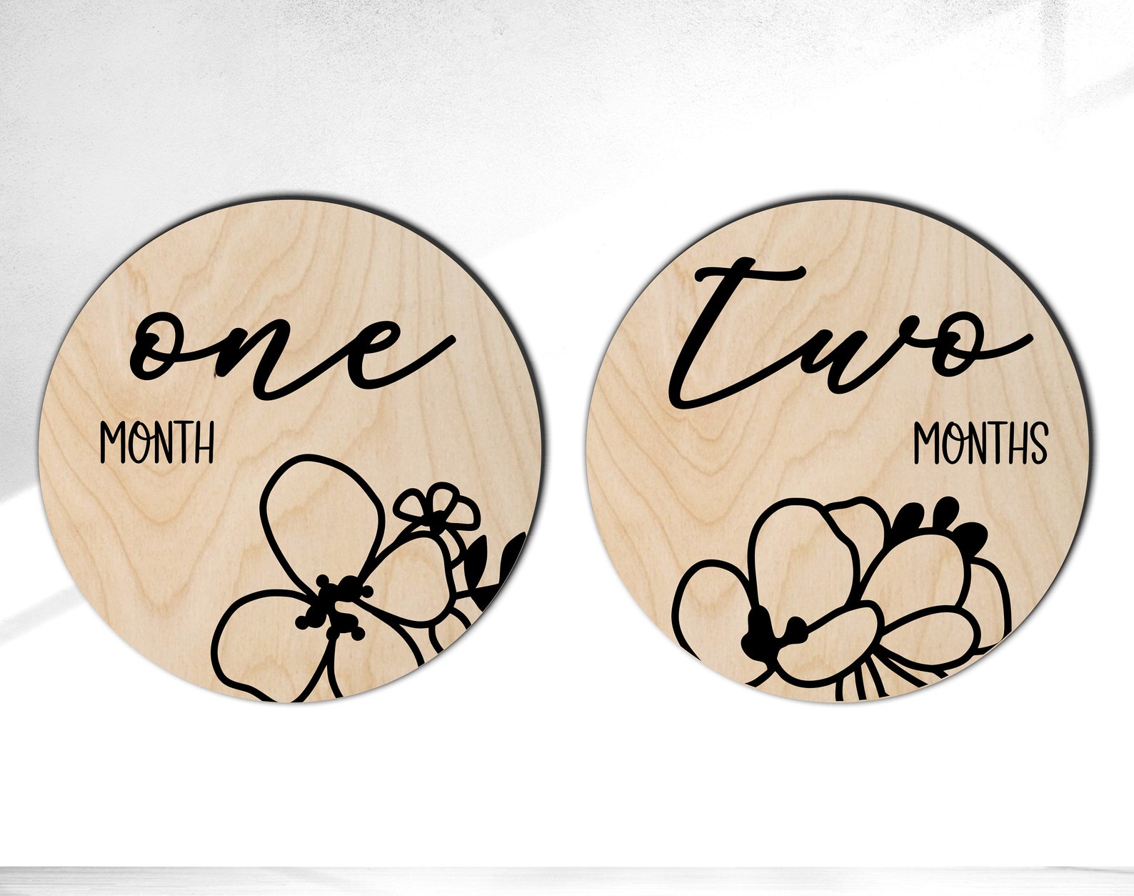 Floral Baby Milestone SVG, Monthly Photo Markers (digital Cut File ...