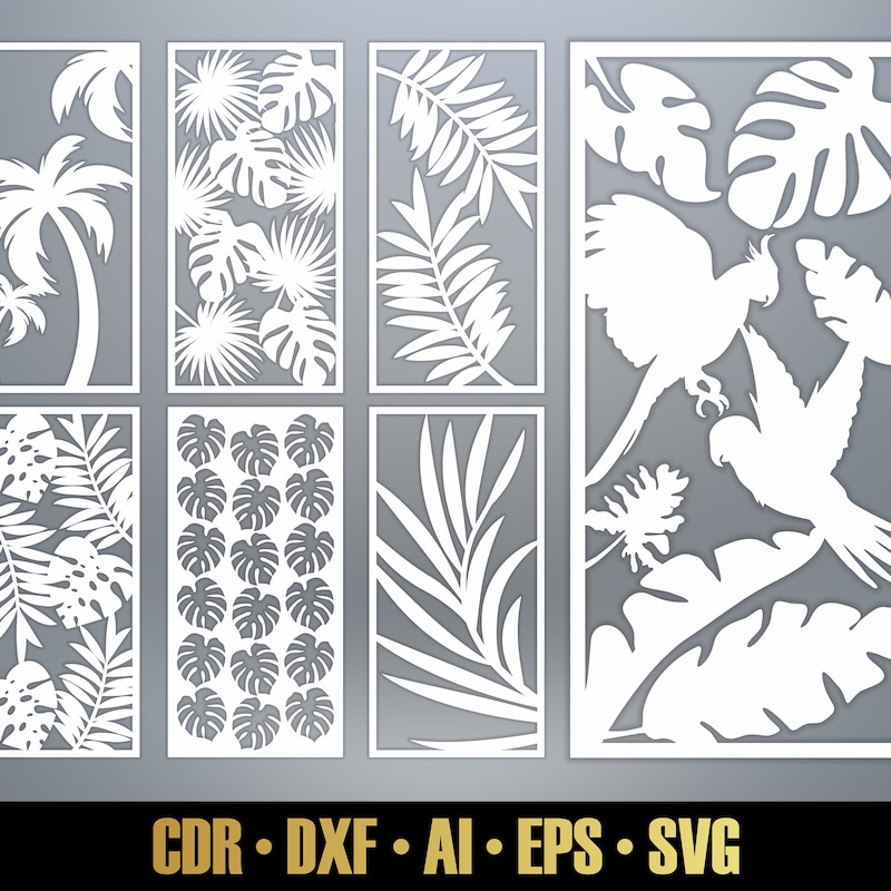 Palm Tree Leaf Fence Panel Dxf - Etsy