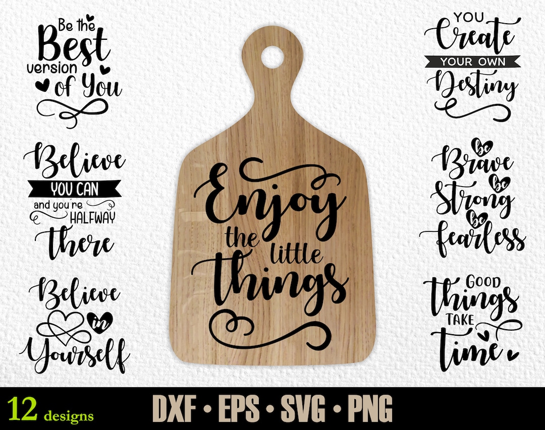 12 Motivation Svg Bundle, Cutting Board Design SVG, Kitchen Quote Svg ...