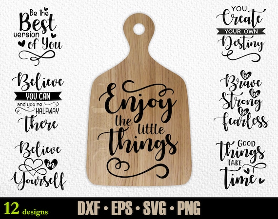 12 Motivation Svg Bundle Cutting Board Design SVG Kitchen - Etsy
