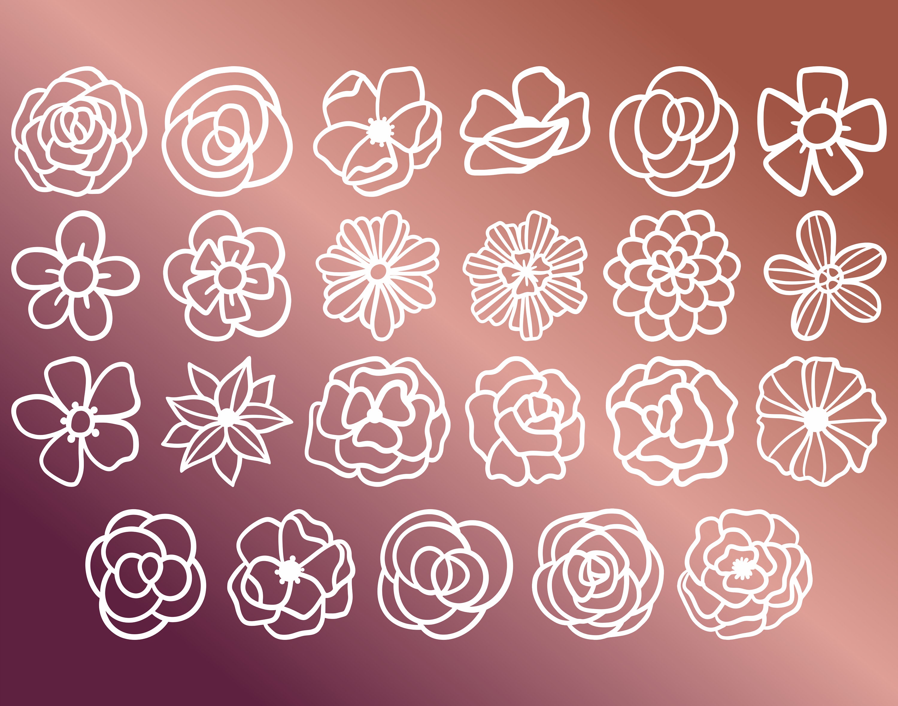 23 Floral SVG - Flowers SVG - Floral SVG Bundle for Glowforge - Floral ...