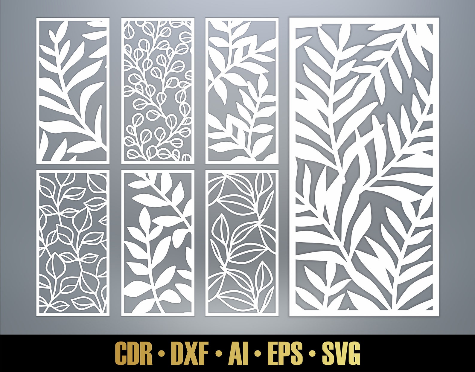 Floral Patterns Panel Templates SVG Set 34. 7 Vector Laser - Etsy