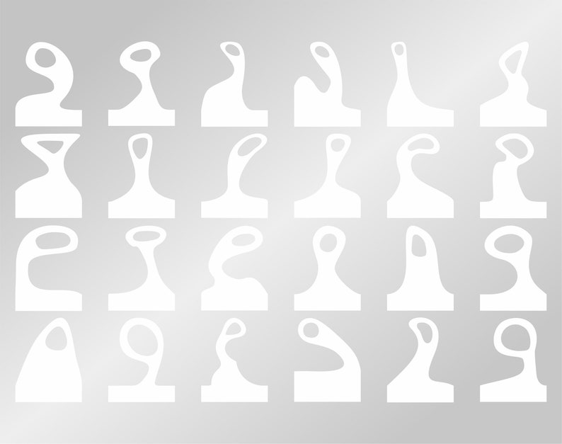 24 Hand Drawn Cutting Board Handle Templates Set 1 SVG DXF - Etsy