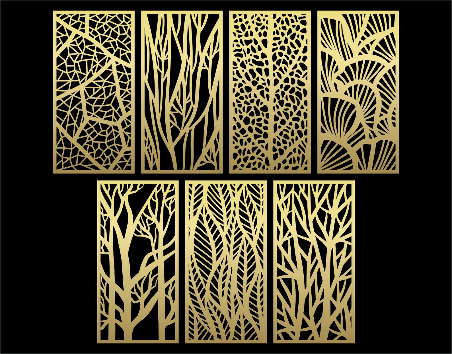 Nature Panel Templates SVG Set #37. Natural Tree Room Dividers. 7 ...