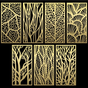 Nature Panel Templates SVG Set #37. Natural Tree Room Dividers. 7 ...
