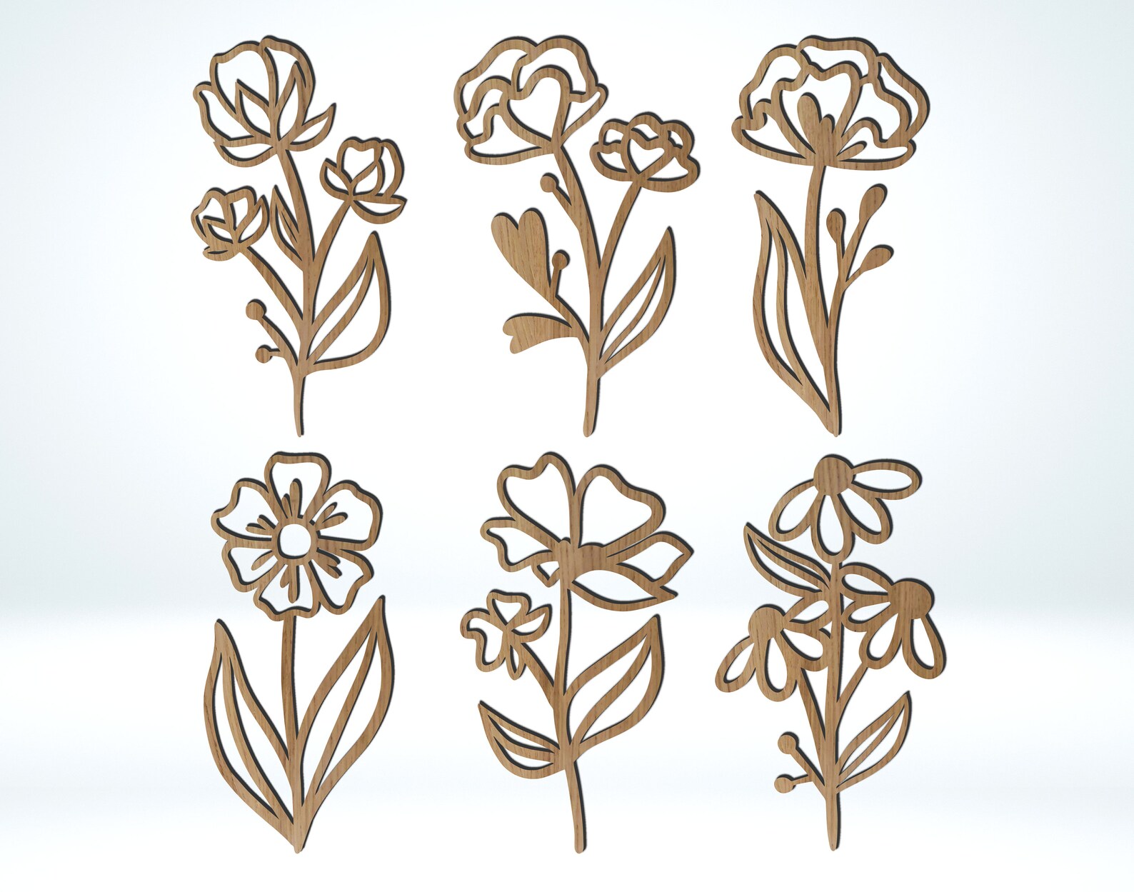 6 Floral SVG Flowers SVG Floral SVG Bundle for Glowforge | Etsy