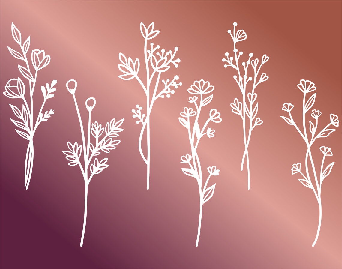 6 Floral SVG - Flowers SVG - Floral SVG Bundle for Glowforge - Flower ...
