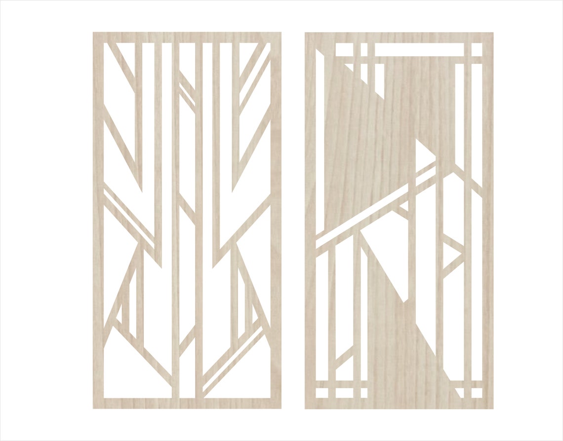 Geometric Futuristic Panel Templates SVG. 7 vector files for | Etsy