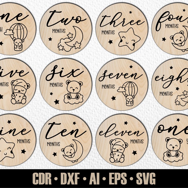 Baby Monthly Milestone Svg - Etsy