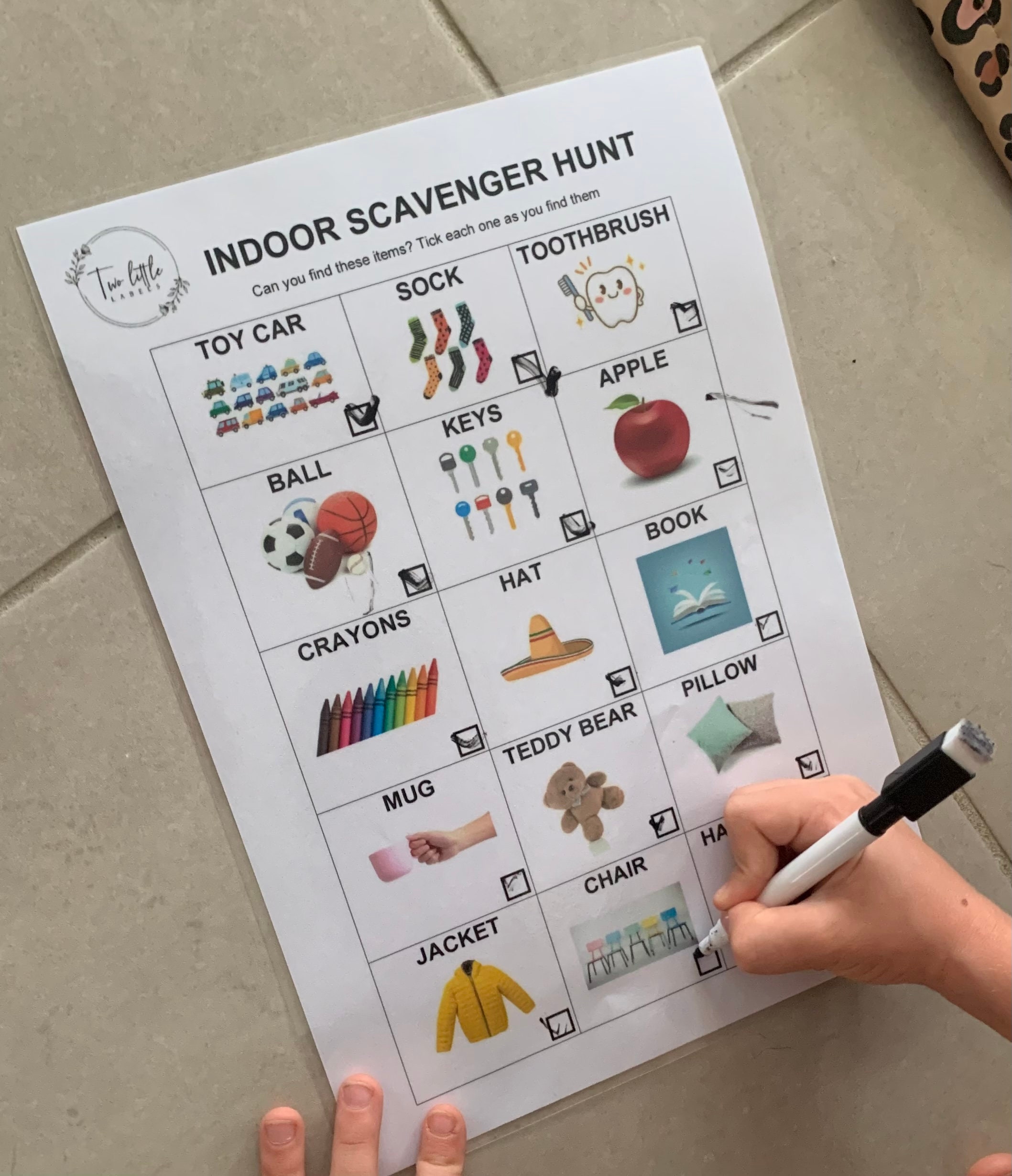 Indoor Scavenger Hunt, Kids Activity, Kids Worksheet, Homeschool ...