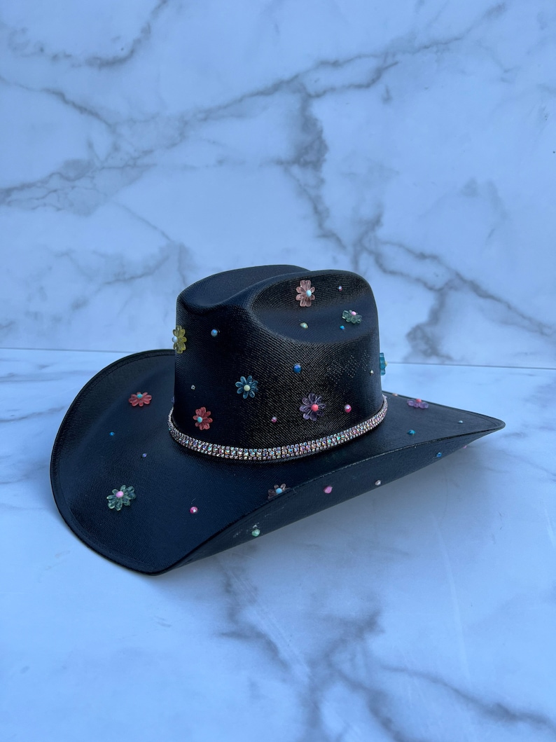 Daisy Cowboy Hat Rhinestone Cowgirl Hat - Etsy