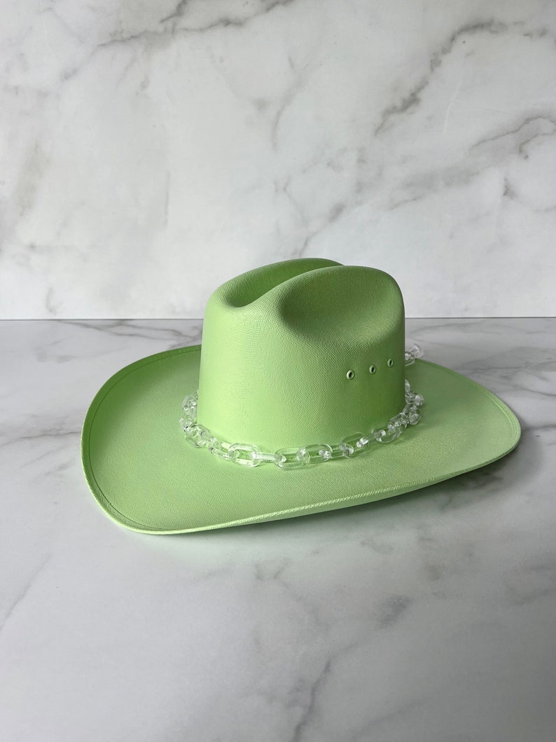 Georgie Green Cowboy Hat Bachelorette Cowgirl Hat Painted | Etsy