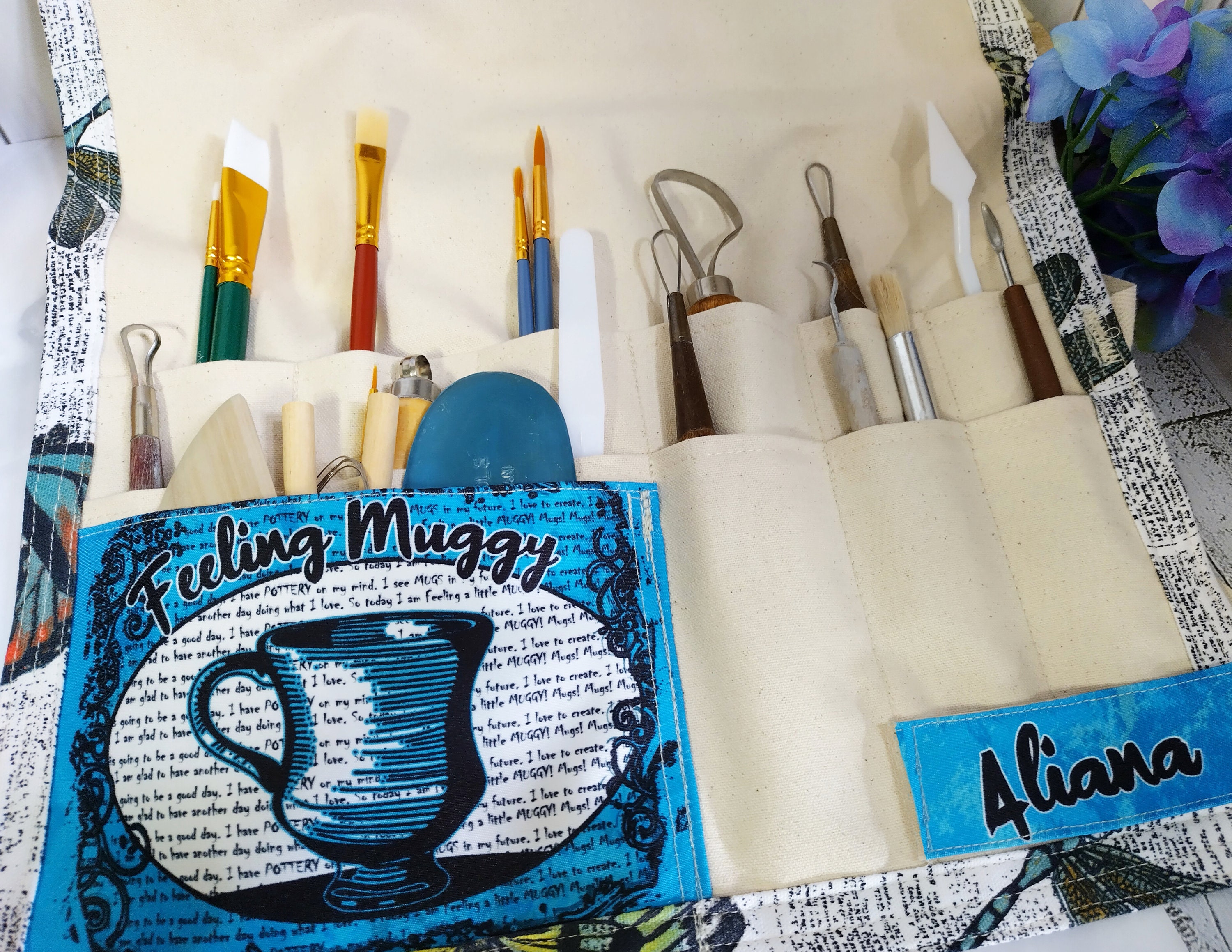 Premium Pottery Tool Bag, Roll up Artist Case, Pottery Tool Storage ...