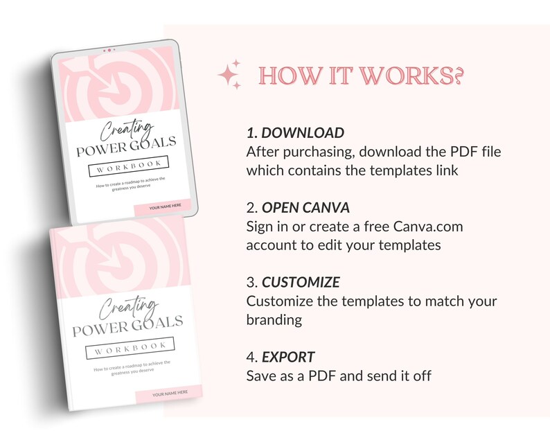 Creating Power Goals Workbook – Mindset Coaching Template (digital ...