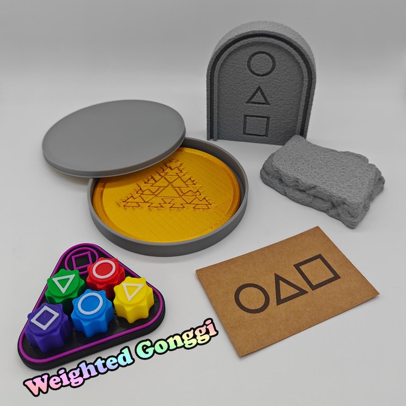 Gonggi, Flying Stone, Plastic Dalgona Triangle Nightmare, Bundle, 3D ...