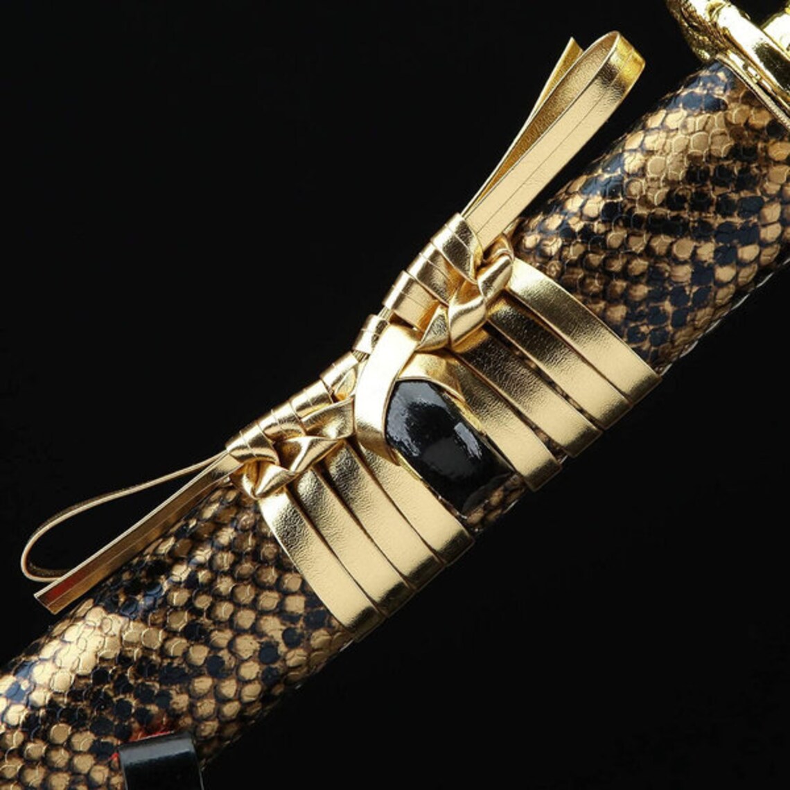 Handmade Folded Steel Blade Gold Snake Style Gold Snake | Etsy