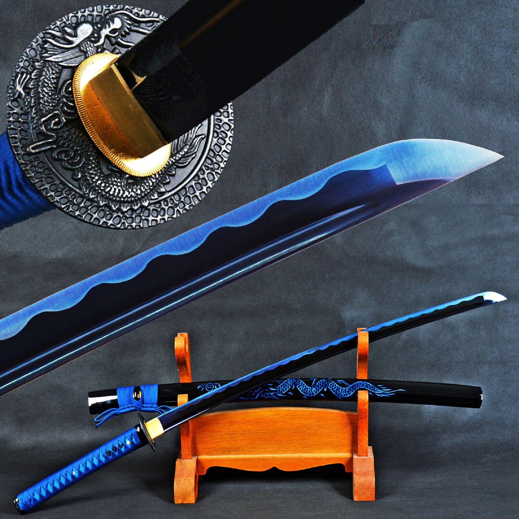 Blue Anime Katana Sword