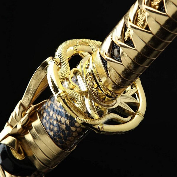 Handmade Folded Steel Blade Gold Snake Style Gold Snake | Etsy