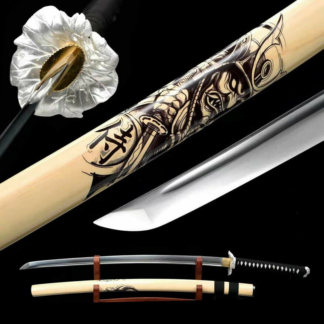 Handmade Japanese Katana High Carbon 1060 Steel Blade Pirate Design ...